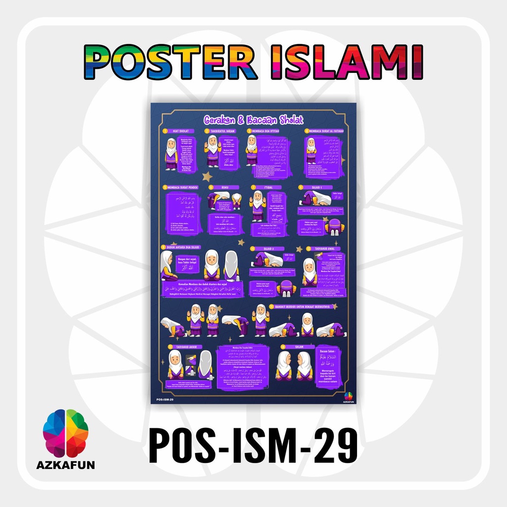 Jual Poster Edukasi PRAKTEK SHOLAT - Poster edukasi islami poster ...