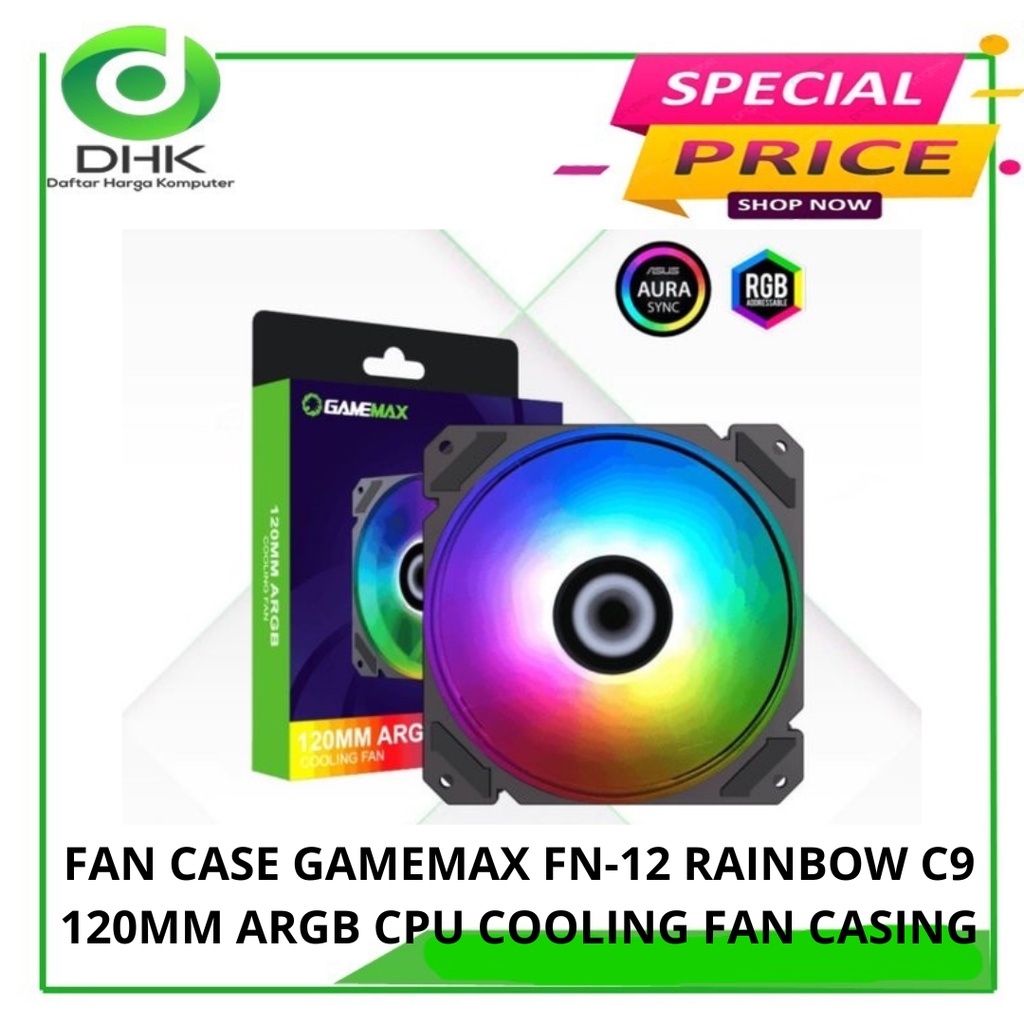 Jual FAN CASE GAMEMAX FN-12 RAINBOW C9 120MM ARGB CPU COOLING FAN CASING | Shopee Indonesia