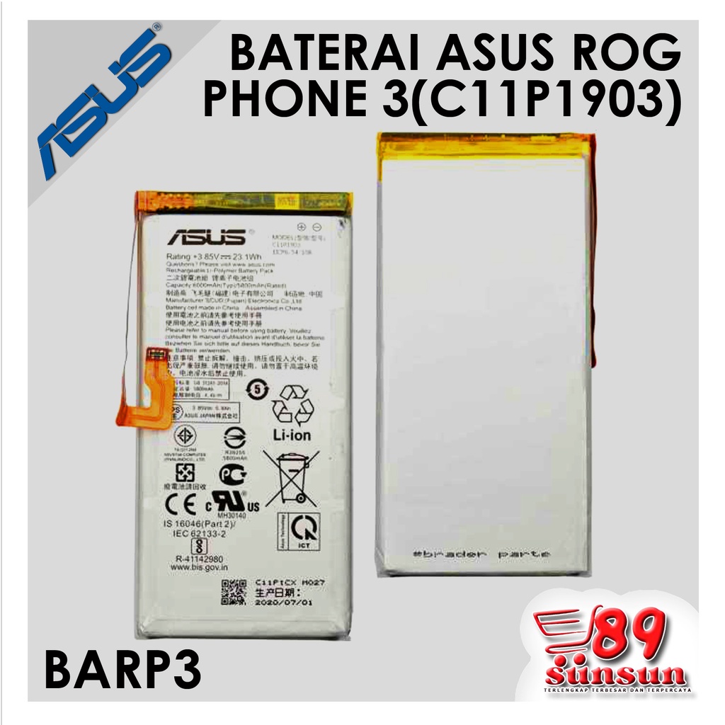 Jual BATERAI ASUS ROG PHONE 3(C11P1903) | Shopee Indonesia