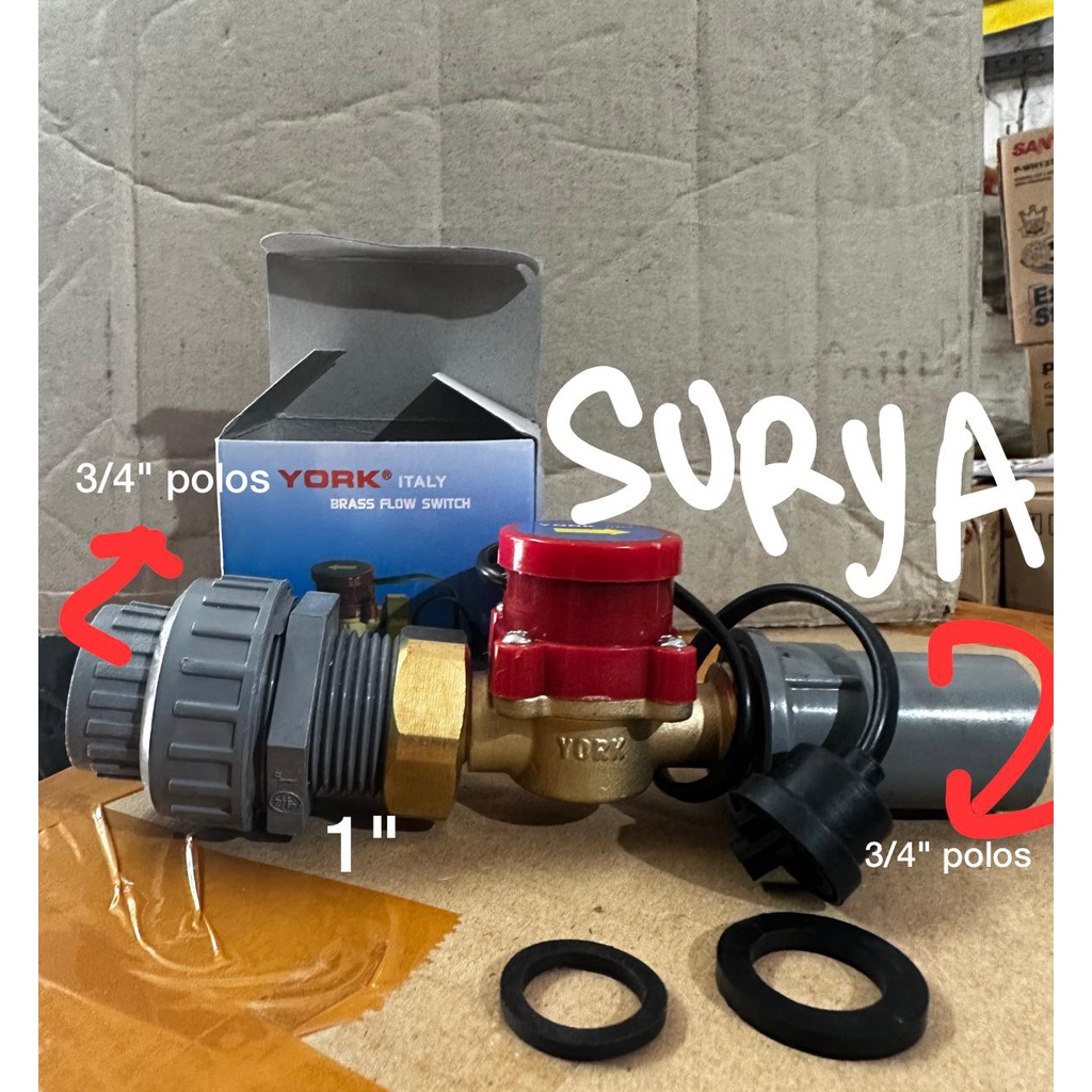 Jual FLOW SWITCH 1/2" x 1/2" FLOW SWITCH YORK 1/2" x 1/2" OTOMATIS ...
