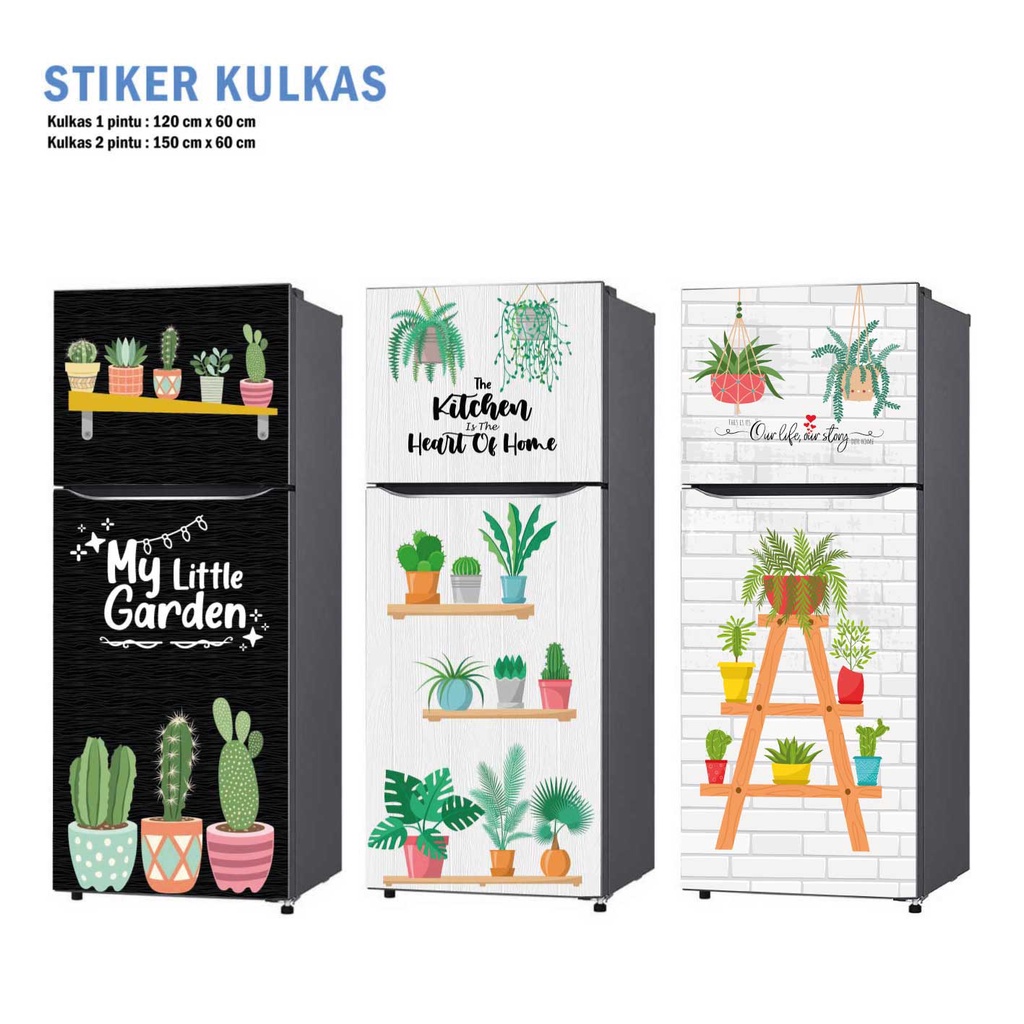 Jual Stiker Kulkas 1 Pintu dan Sticker Kulkas 2 pintu Pot Bunga ...