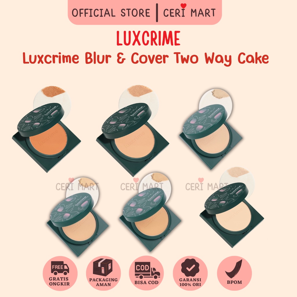 Jual Luxcrime Blur & Cover Two Way Cake Buttercream | Custard | Opera ...