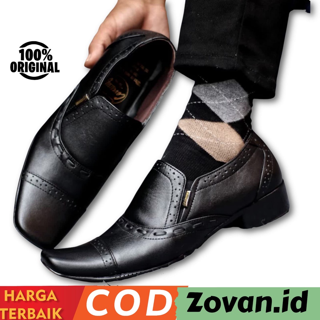 Jual Zovan Opec Sepatu Formal Pria Kulit Hitam Dop Ori Branded Sepatu ...