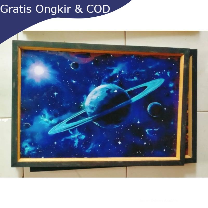 Jual Bingkai murah lukisan cetak poster gambar planet luar angkasa ...