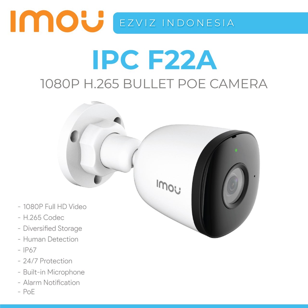 Jual IMOU IPC-F22AP DAHUA IMOU H.265 POE BULLET IP CAMERA BERGARANSI ...