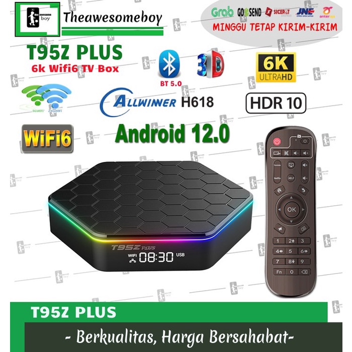 Jual T95Z Plus Android 12 TV Box 6K Dual Wifi 6 60Fps HDR 10 Alwinner ...