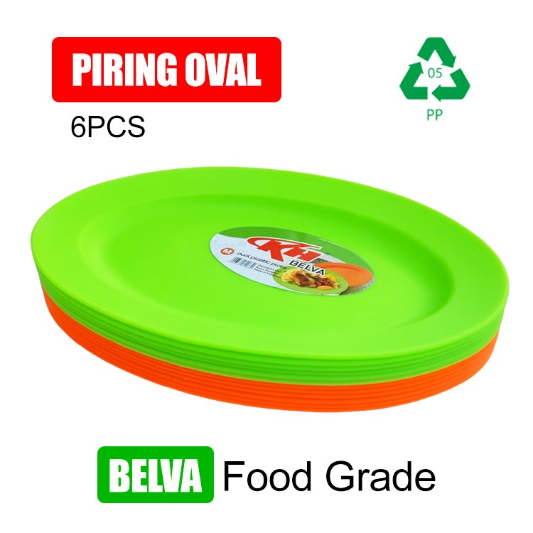 Jual OJIO - Piring Oval Plastic Plate 6 Pcs / Food Grade / Piring Ikan ...