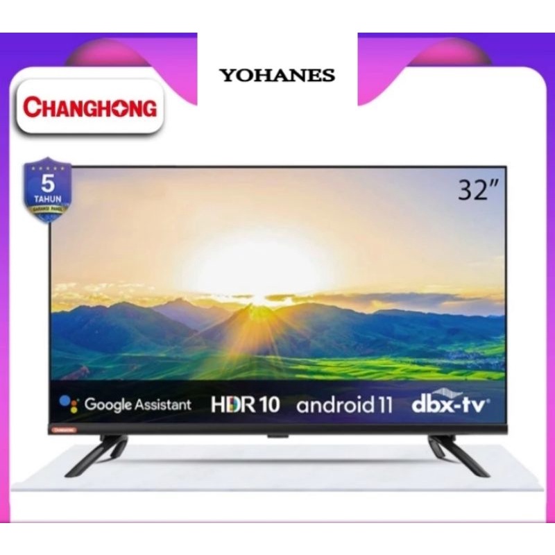 Jual Smart TV Digital Changhong 32 Inch TV HD LED Garansi 5Tahun Framless Google Certified ...
