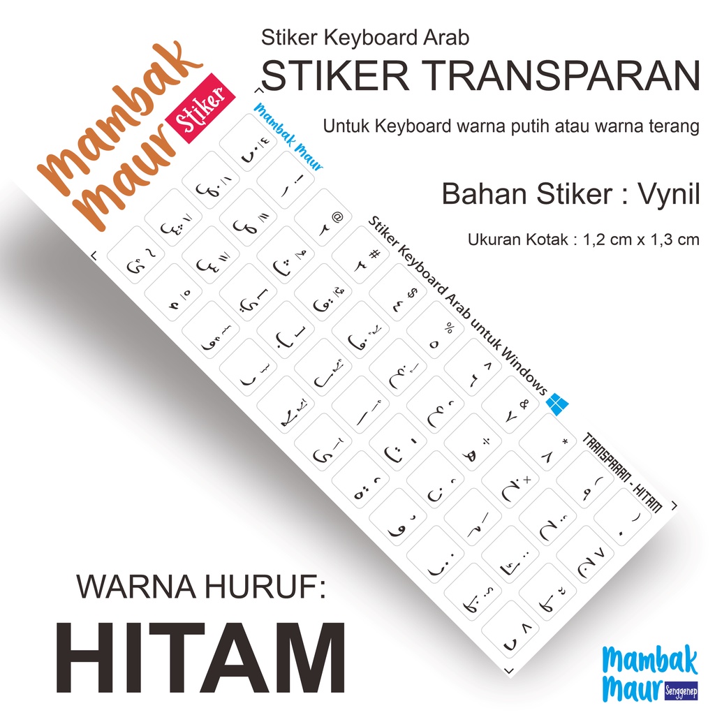 Jual STIKER KEYBOARD ARAB TRANSPARAN BENING UNTUK LAPTOP DAN KOMPUTER ...