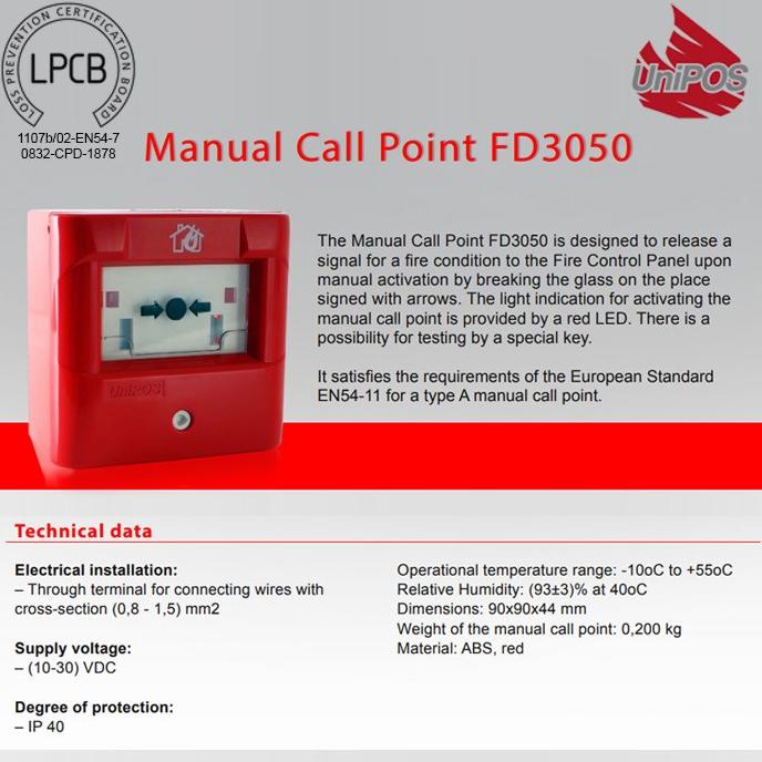 Jual Fire Alarm-UniPos-Conventional-Manual Call Point/Break Glass-FD ...