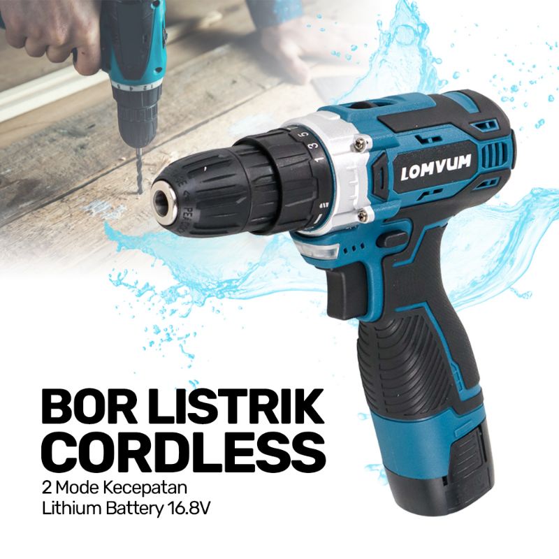 Jual mesin bor baterai tangan bor listrik portable cordless drill bor ...