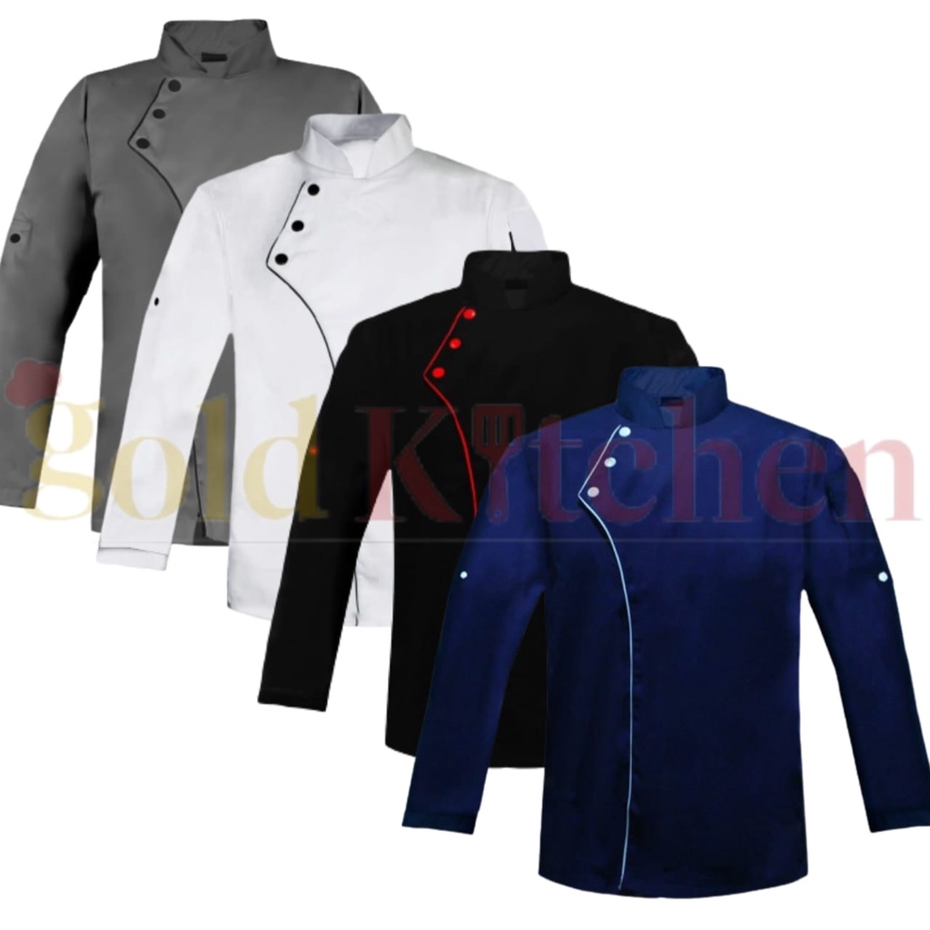 Jual Baju Koki Chef Jacket Lengan Panjang Pria Wanita Model Style Bahan ...