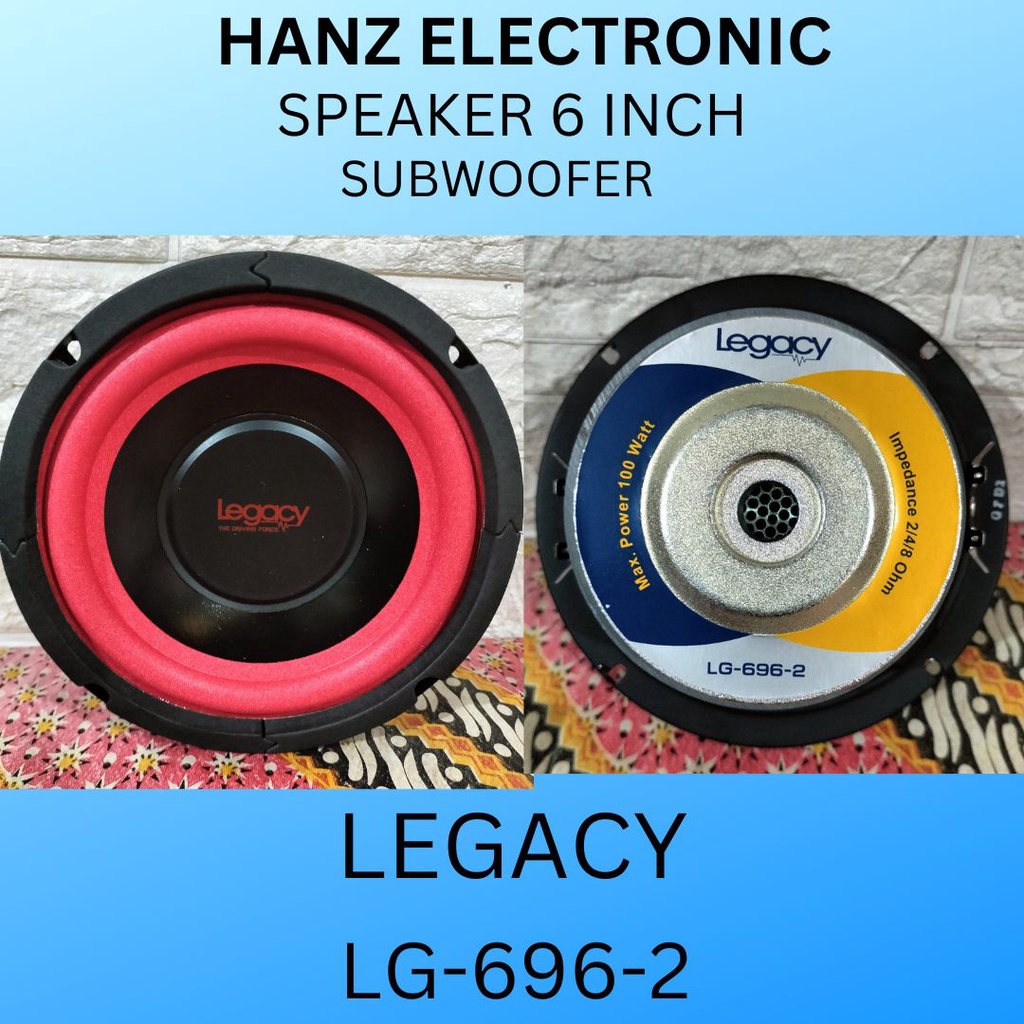 Jual speaker subwoofer Legacy 6 inch LG 696 2 double coil | Shopee ...