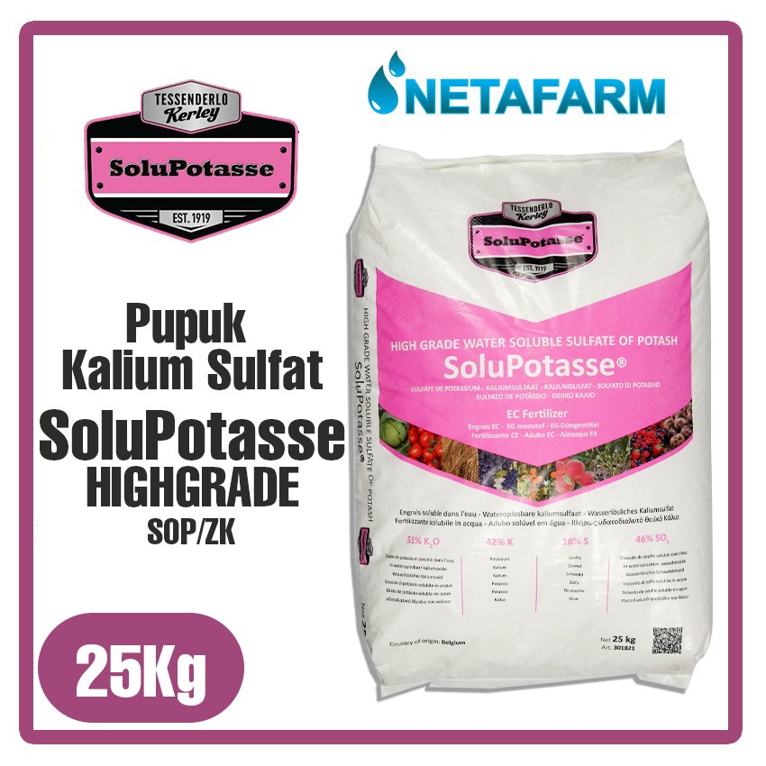 Jual Pupuk Kalium Sulfat SOP/ZK SOLUPOTASSE Highgrade 25 kg | Shopee ...