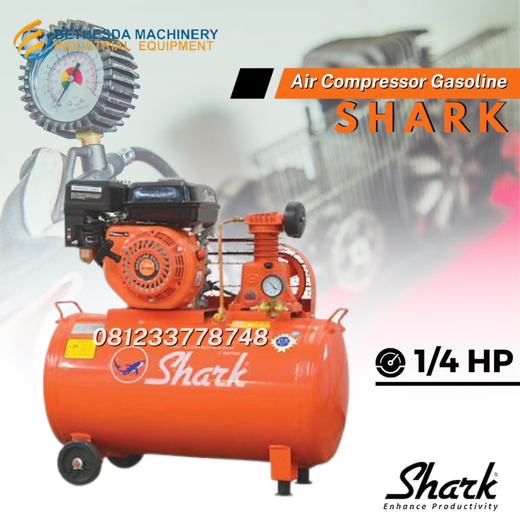 Jual Mesin Kompresor udara 1 4 Hp Shark Air Compressor Gasoline 0.25hp ...