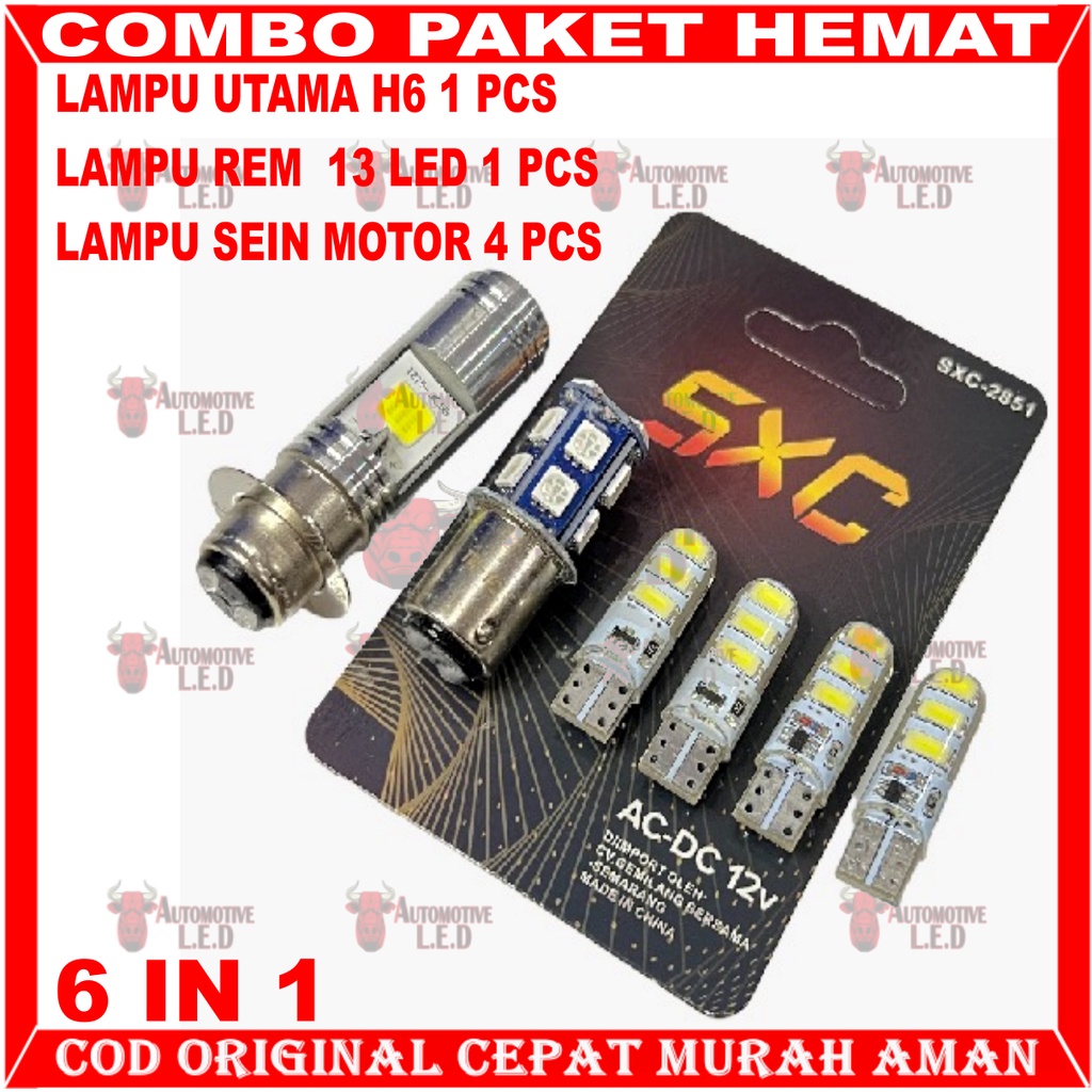 Jual PROMO PAKET LAMPU MOTOR LED H6 BOHLAM STOP PLUS SEN MOTOR | LAMPU UTAMA MOTOR H6 LAMPU REM ...