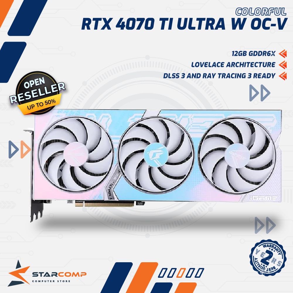 Jual Colorful iGame GeForce RTX 4070 Ti Ultra W OC-V 12GB GDDR6X ...