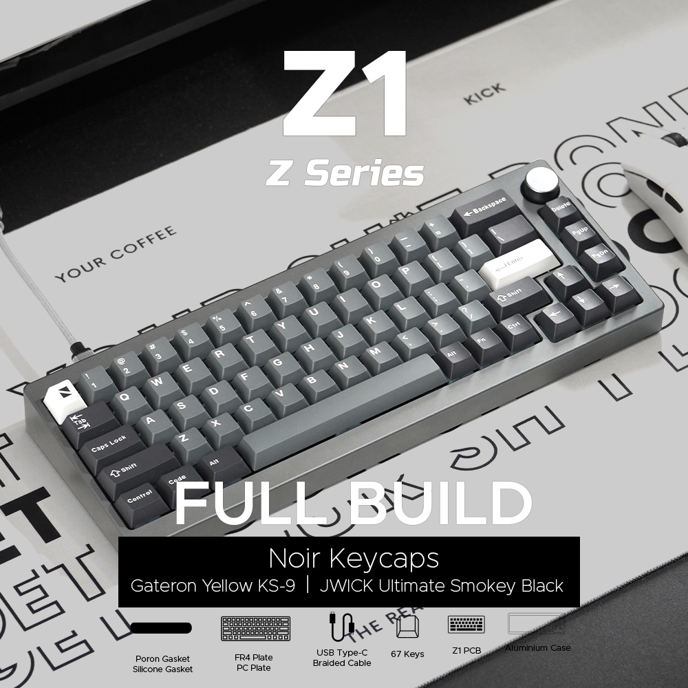 Jual Noir Z1 65% Aluminum Custom Mechanical Keyboard - Full Build ...