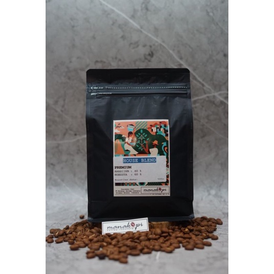 Jual KOPI HOUSE BlEND PREMIUM ARABIKA 40% : 60% ROBUSTA 1KG | Shopee ...