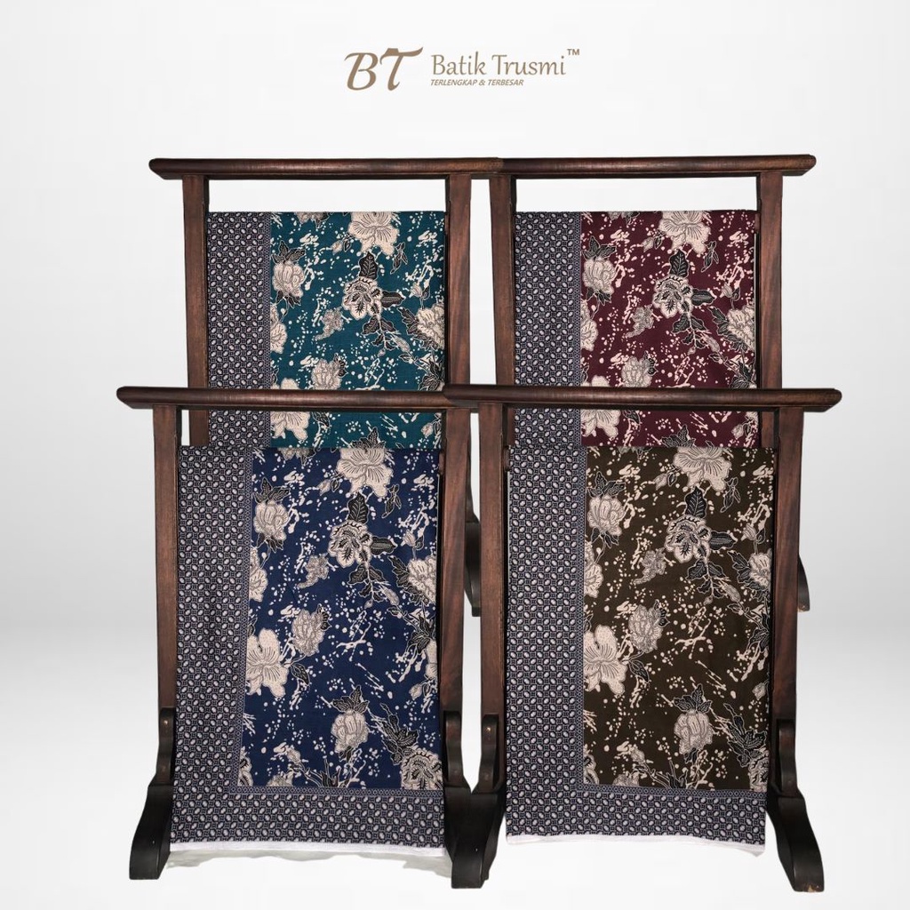 Jual BATIK TRUSMI Bahan Kain Sarung Batik Mataram Motif Bunga Mawar ...