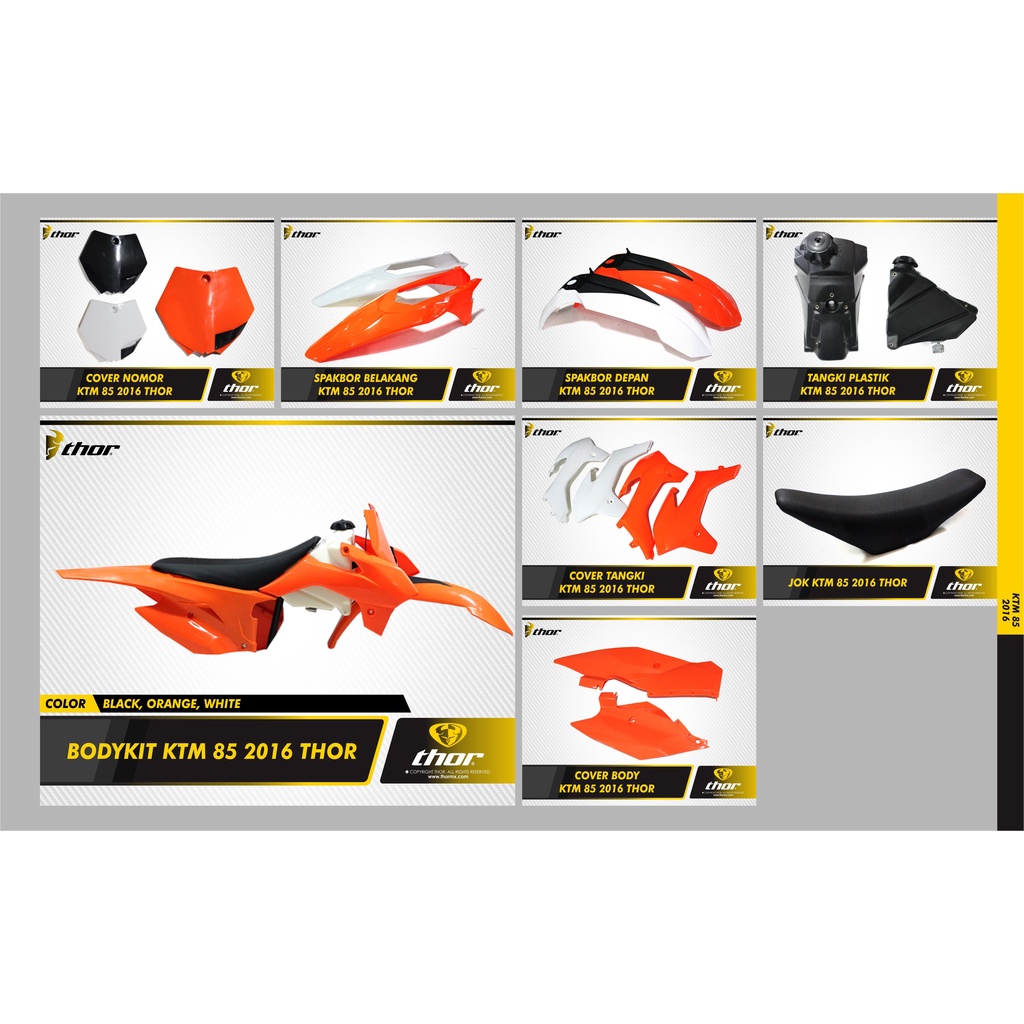Jual Body Set KTM 85 2016 Include Tangki Single Chasis Black | Shopee ...