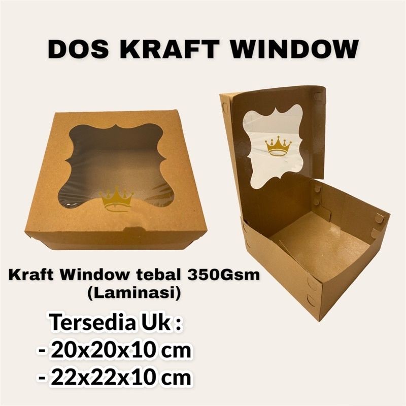 Jual Dus Kotak Box Hampers 22x22x10 KRAFT Jendela FULL Laminasi 300 ...