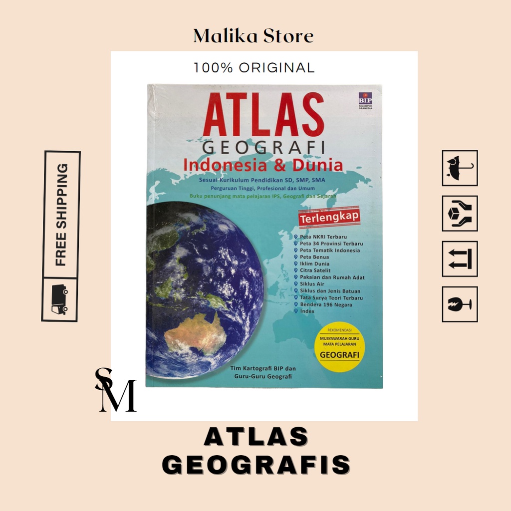 Jual Buku Atlas Geografi Indonesia Dan Dunia - Tim Kartografi BIP dan Guru-guru Geografi ...