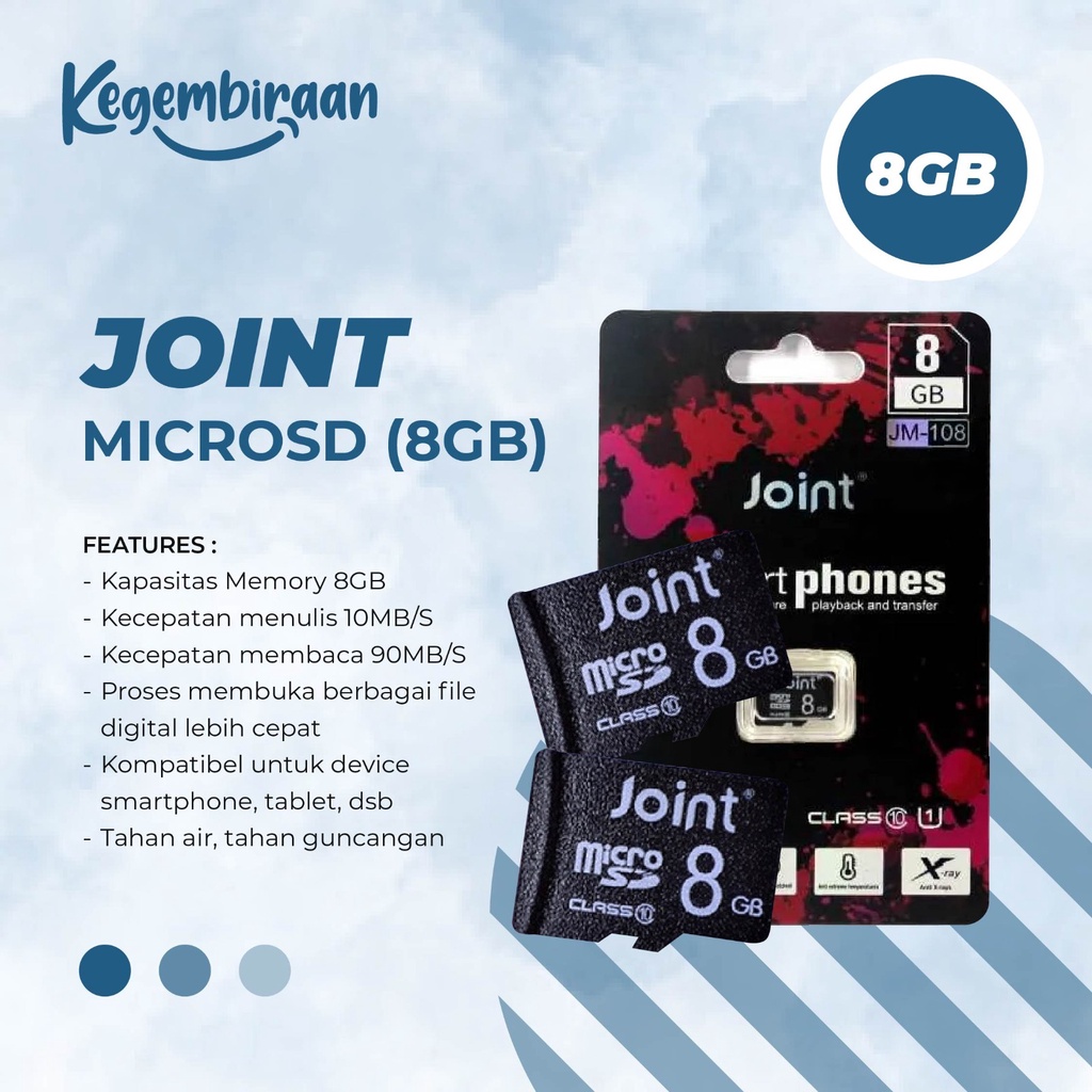 Jual PROMO!!! MicroSd Joint 8Gb Cl10 40Mbps Original Garansi Resmi 5 ...