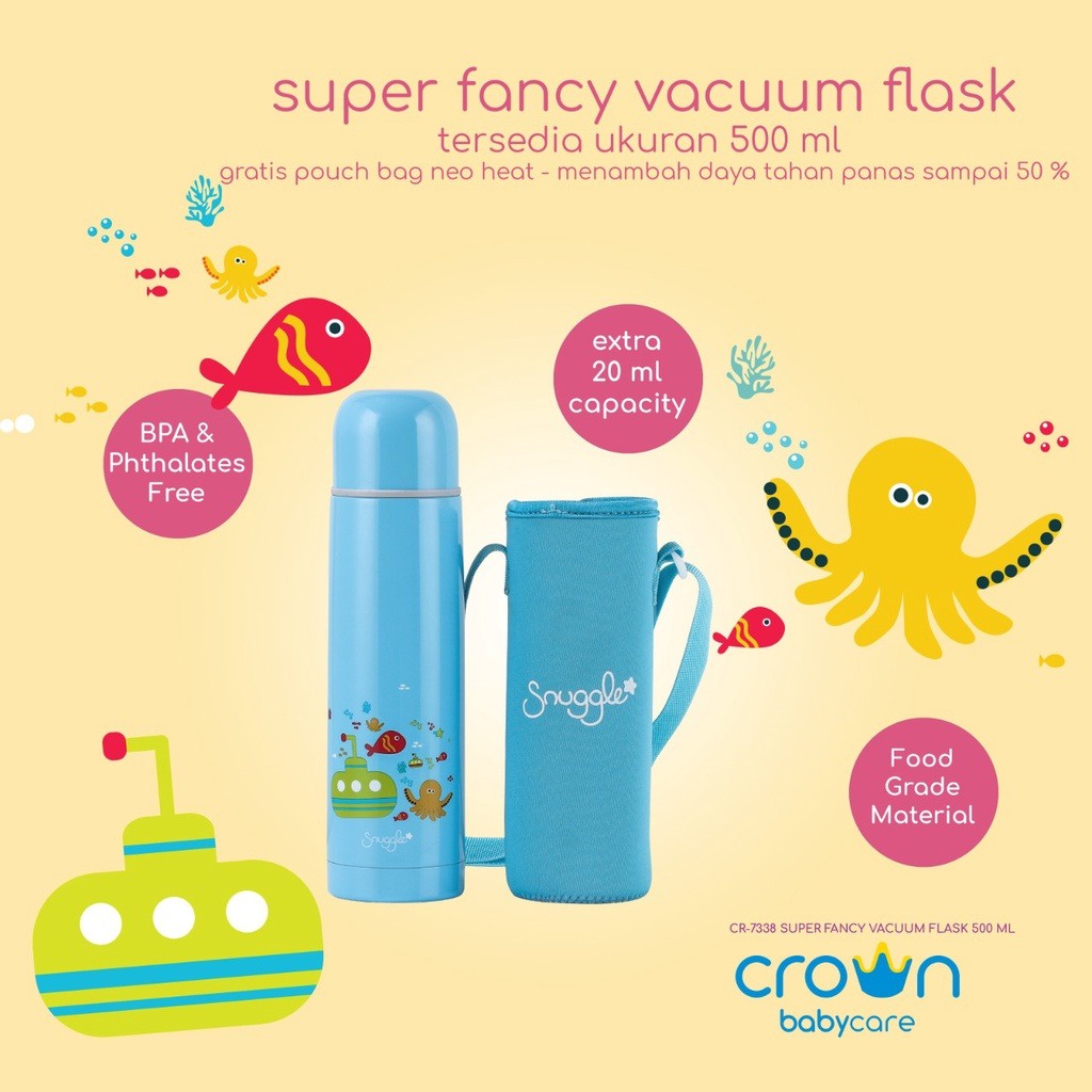 Jual Crown Easy Travel Thermos Vakum 500 ml CR1638 Fancy Food Jar 530 ...