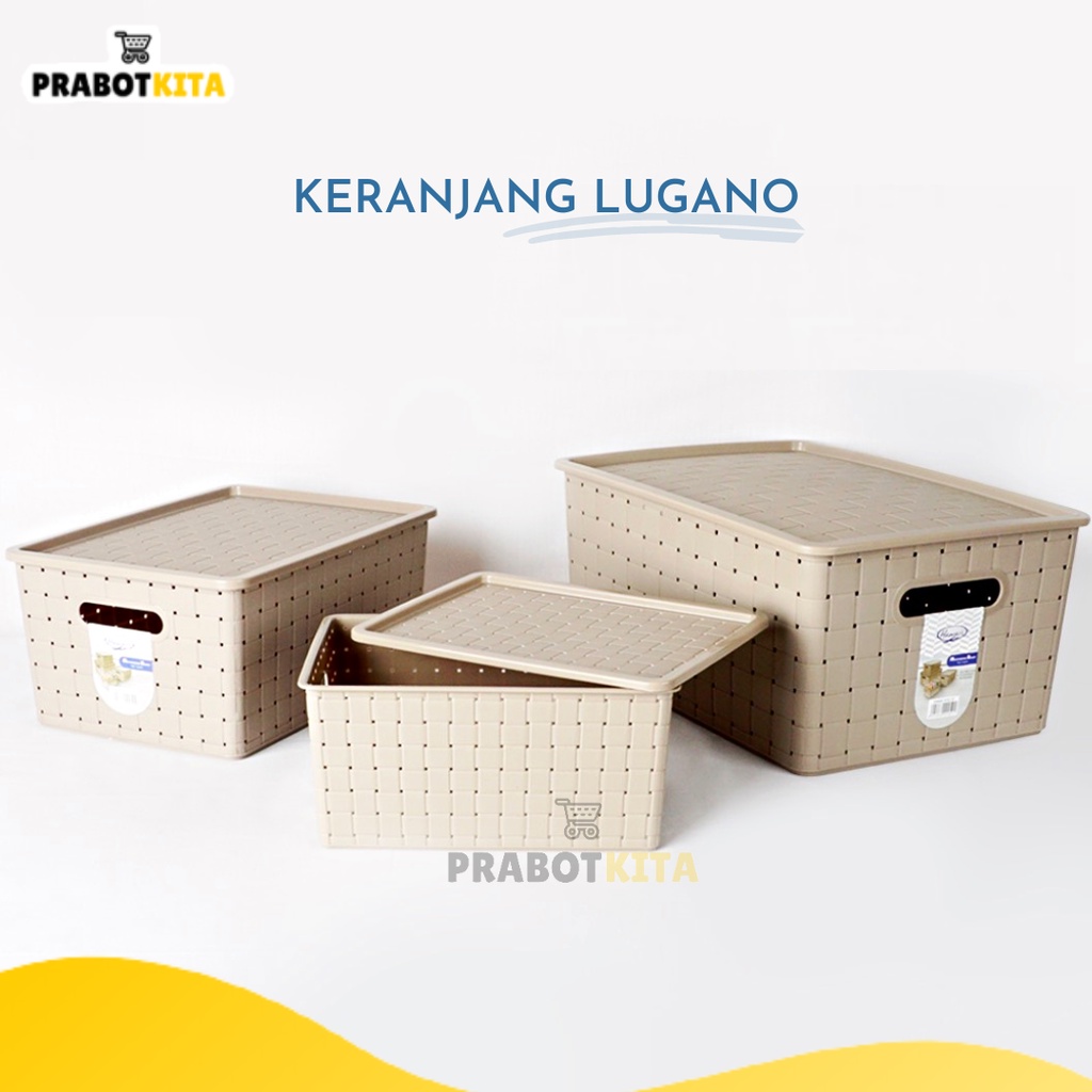 Jual Kotak Keranjang Tutup Lugano / Box Anyam Plastik Tempat ...