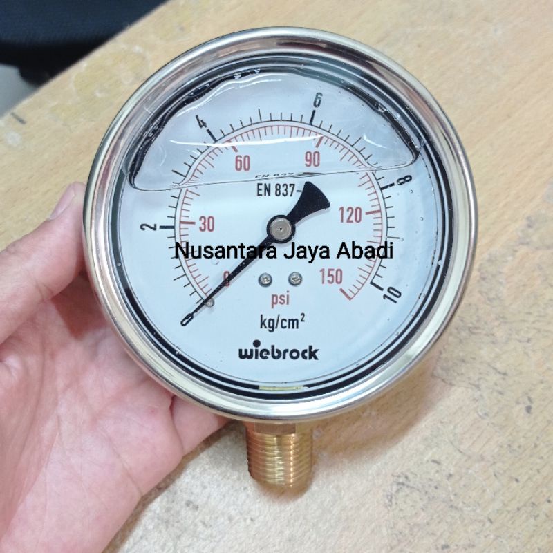 Jual Pressure Gauge Raket Bottom Stainless 4 " inchi 10 Bar 150 Psi | Shopee Indonesia
