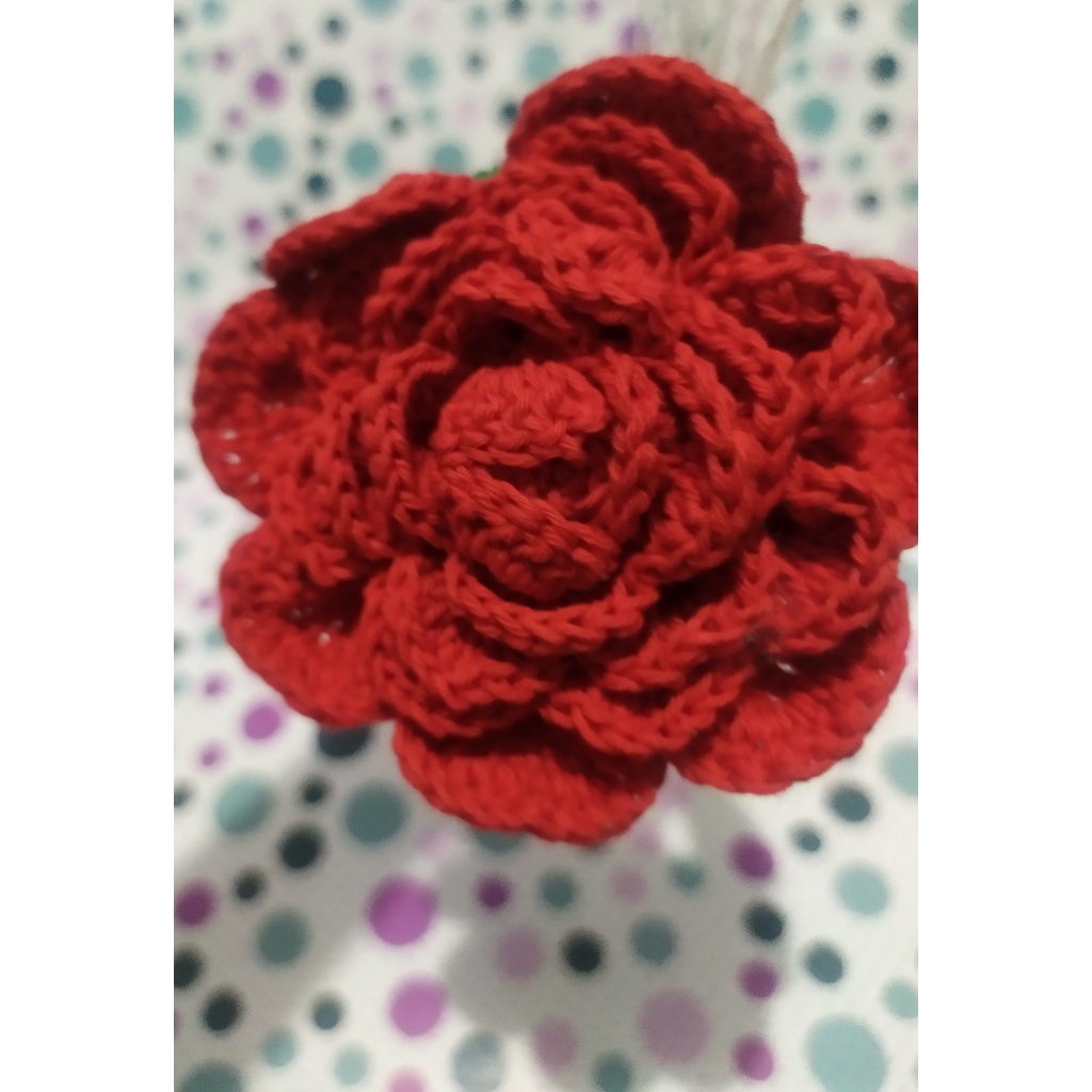 Jual Bunga Rajutan Mawar / Rose Flower Crochet Handmade / Bisa Custom ...