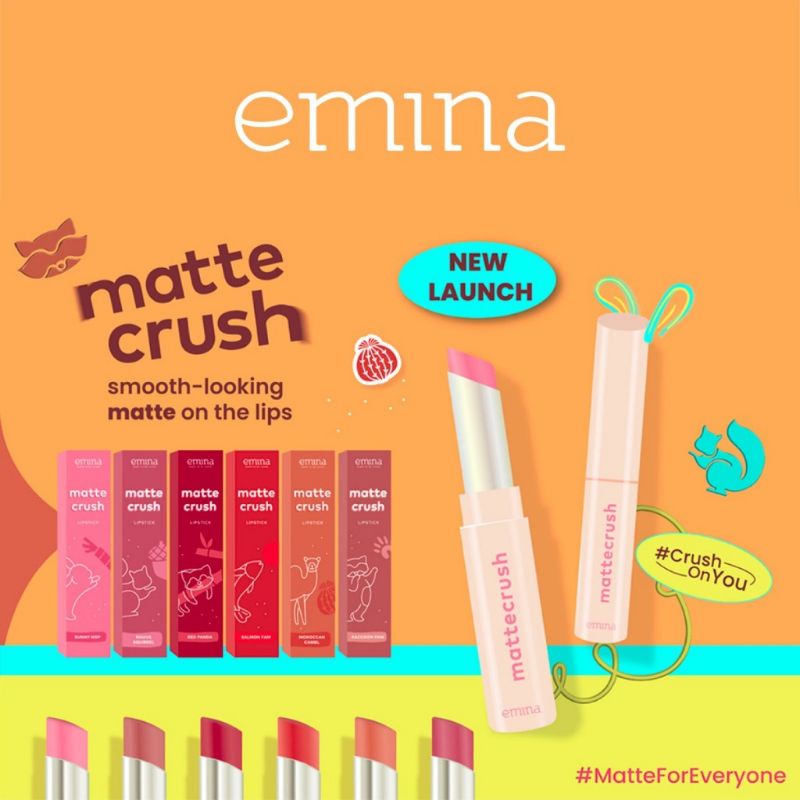 Jual AS Emina Mattecrush - Lipstick Ringan, Powdery Smooth Matte Crush ...