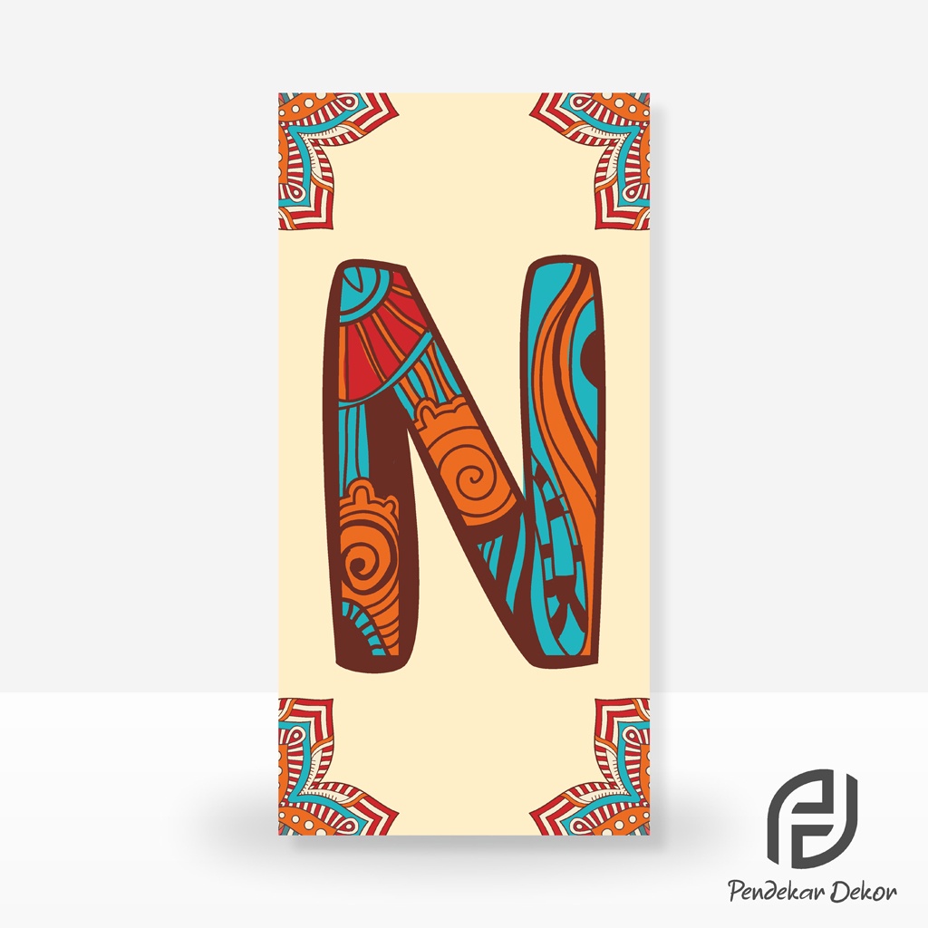 Jual PAJANGAN DINDING ETNIK VINTAGE UNIK CUSTOM ALFABET KAMAR TIDUR ...
