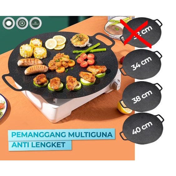 Jual Grill Pan Korean I Alat Pemanggang Tempat Pemanggang Bulat BBQ Piring Pemanggang Diameter ...