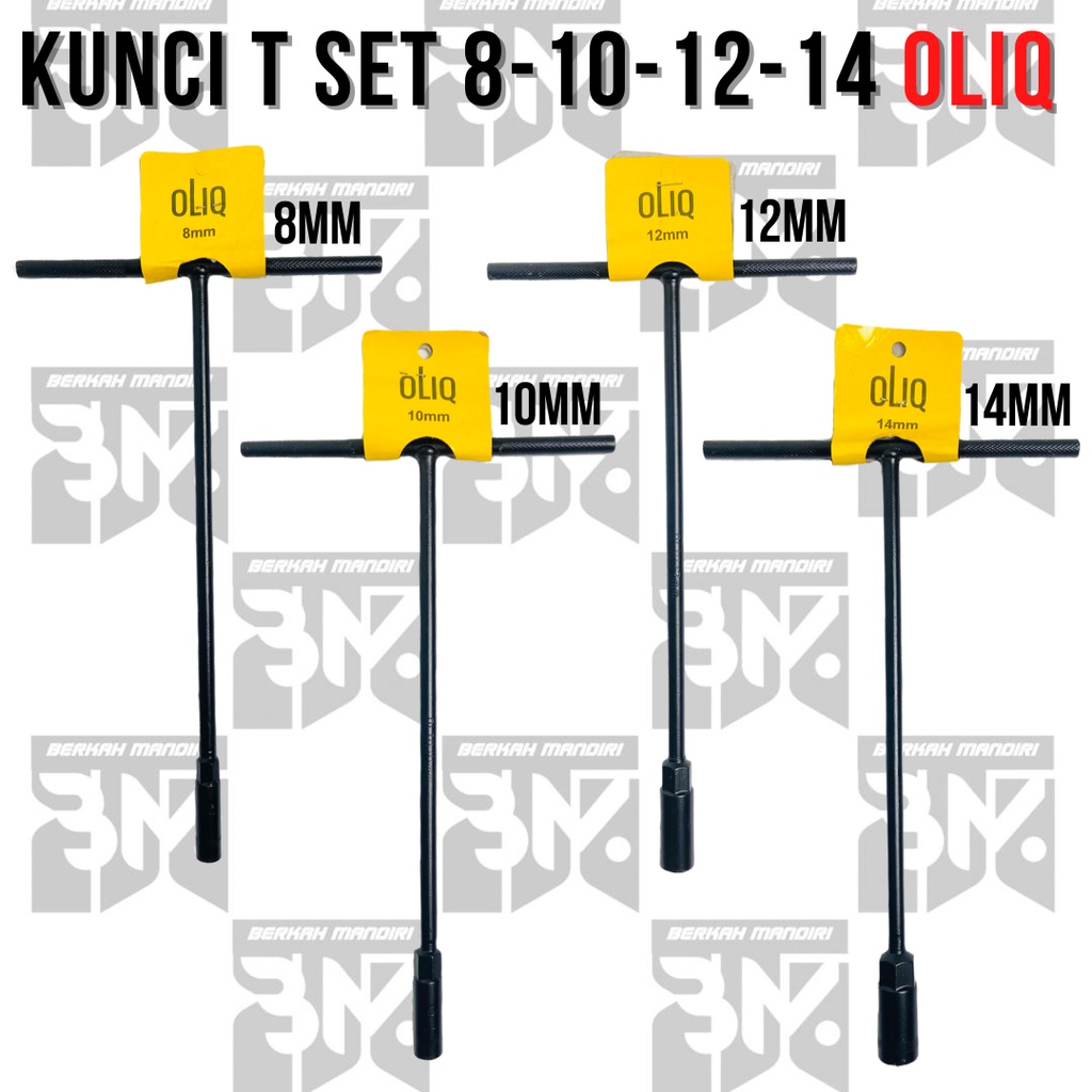 Jual Kunci T sock Sok hitam 4PCS 8 10 12 14 mm OLIQ Original Asli OLIQ | KUNCI T OLIQ SET 4PCS ...