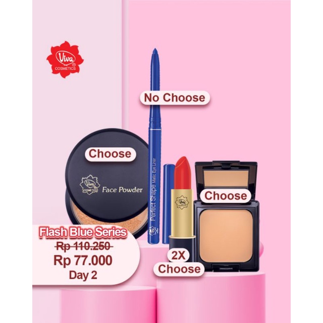 Jual Paket 2 Viva Lipstick Biru 1 Compact Biru 1 Face Powder Biru 1 ...