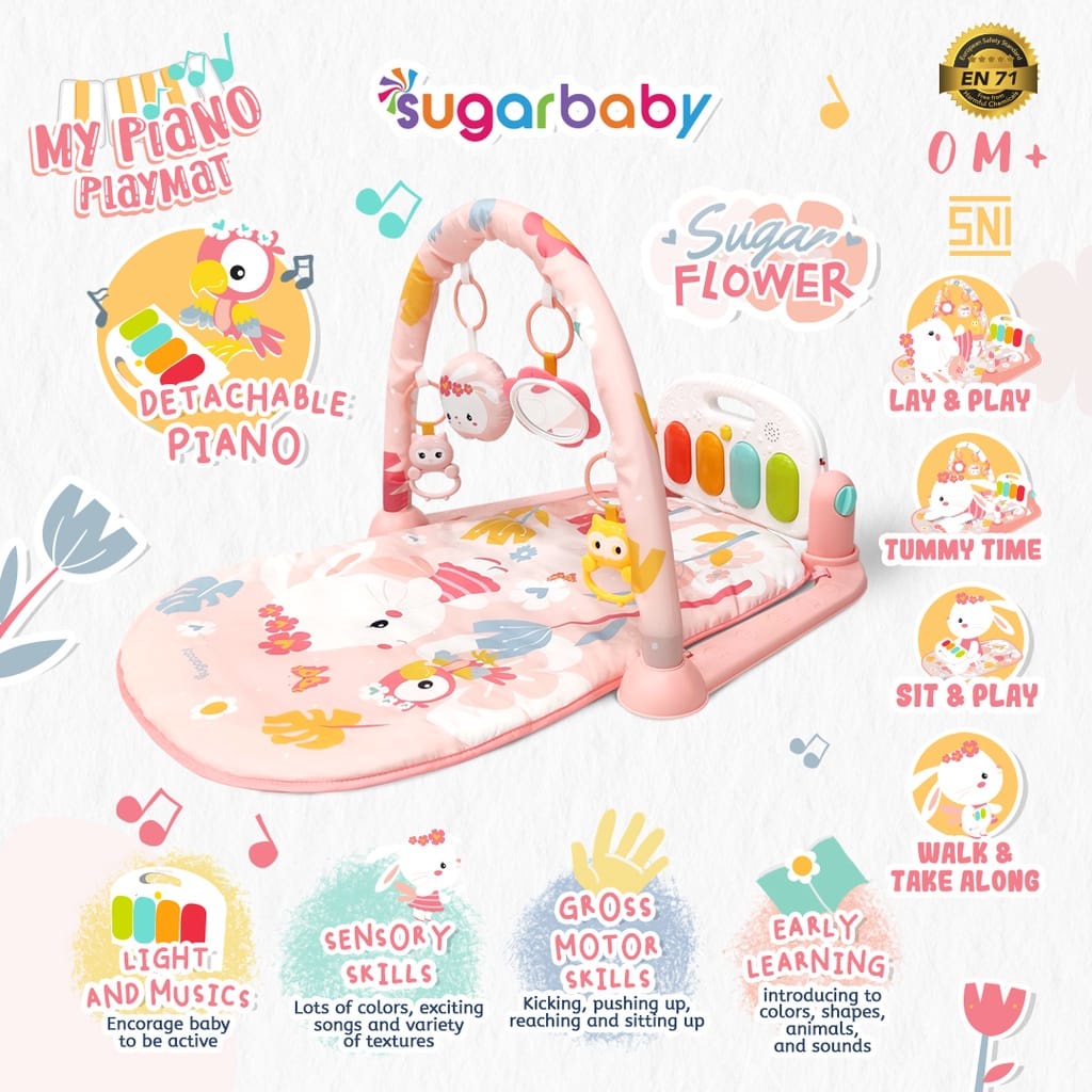 Jual Sugar Baby Playmat All-in-1 My Piano & Piano Proyektor Playmate ...