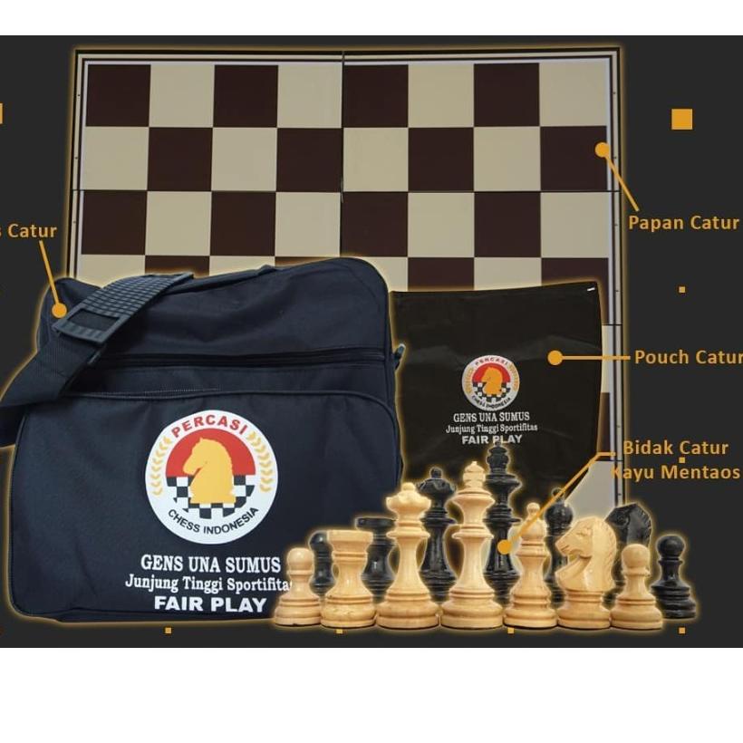 Jual Obral Irit Paket Hemat Set Catur Kayu Mentaos Standar Turnamen ...