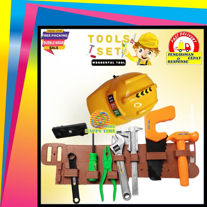 Jual Mainan Anak Tool Set Perkakas Peralatan Tukang Bangunan Lengkap ...