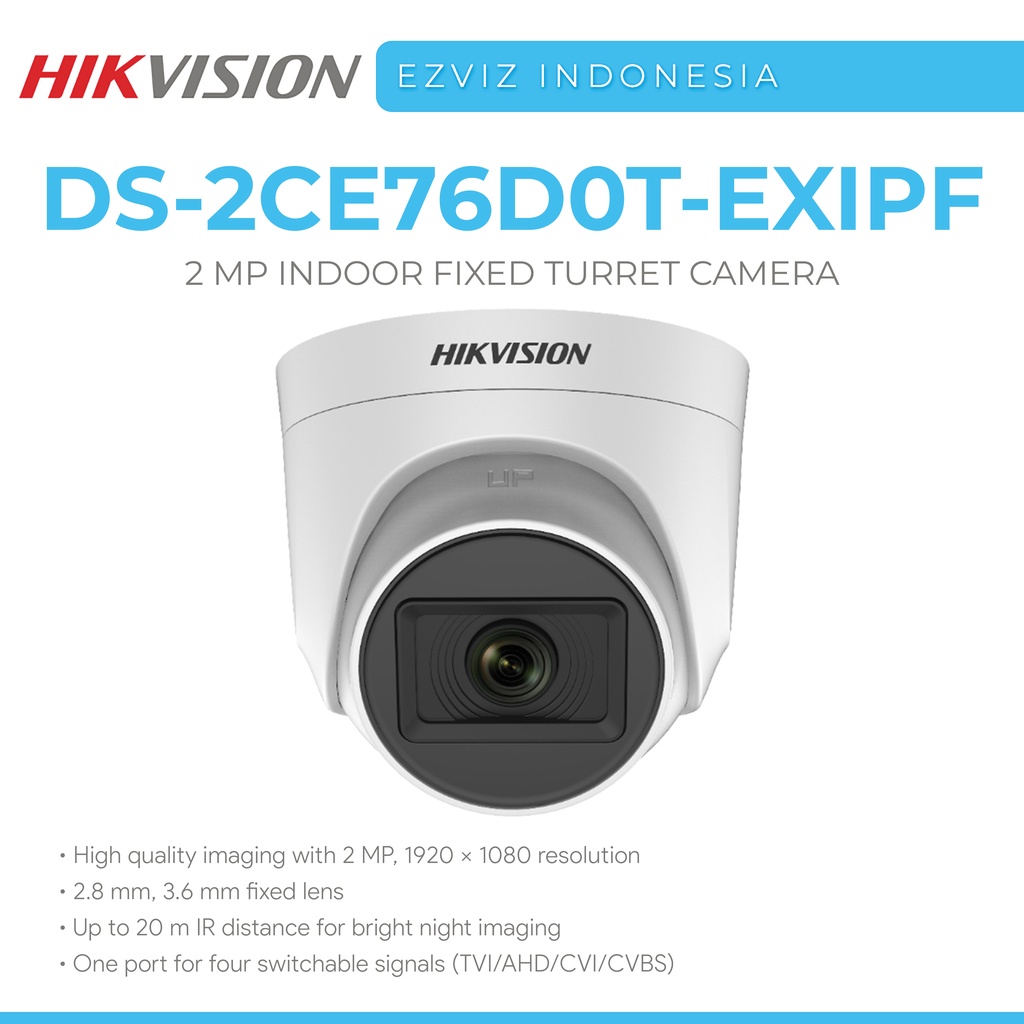 Jual HIKVISION DS-2CE76D0T-EXIPF Hikvision 2MP Indoor Fixed Turret ...