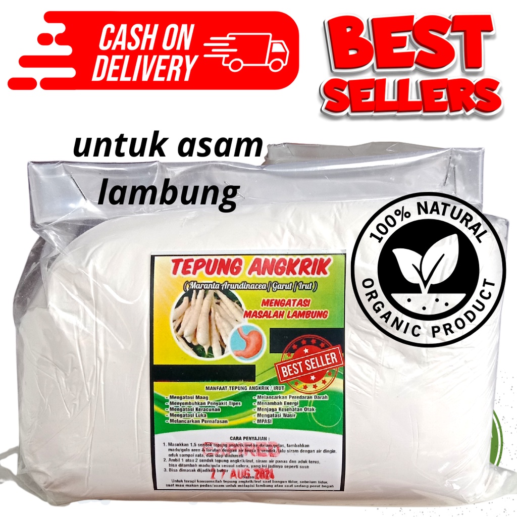 Jual TEPUNG GARUT PATI ASAM LAMBUNG/ANGKRIK ARROWROOT 500Gr ASLI HALUS ...