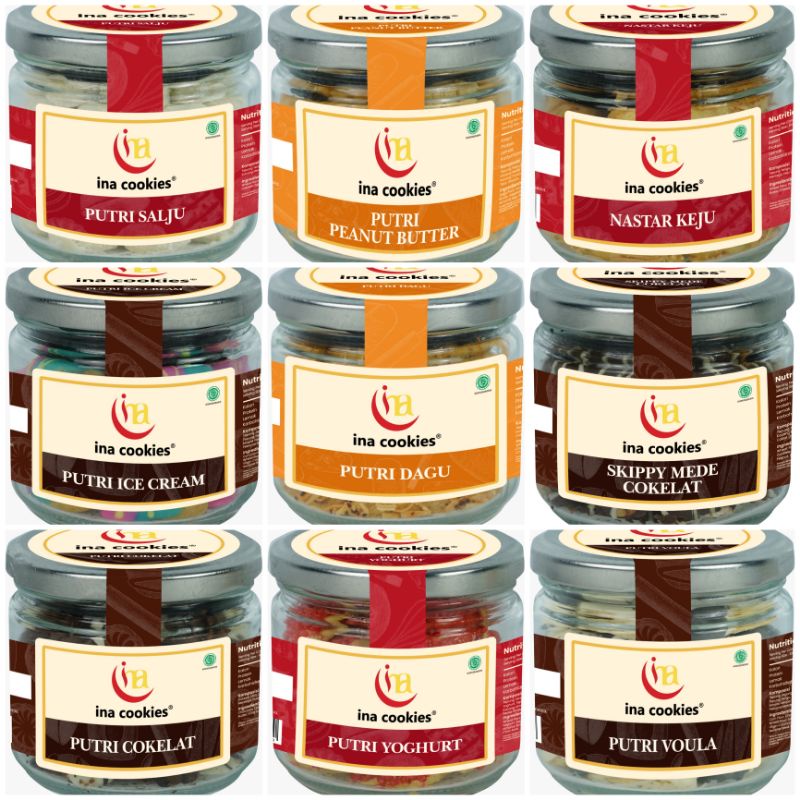 Jual INA COOKIES JAR KACA 2023 tersedia 17varian rasa. | Shopee Indonesia