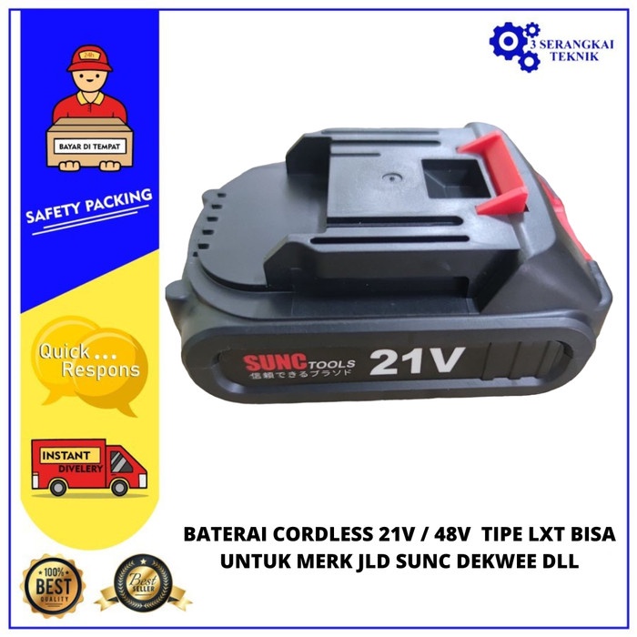 Jual Baterai Tipis 21V / 48V Tipe LXT Untuk Cordless Wrench JLD Sunc Dekwee | Shopee Indonesia