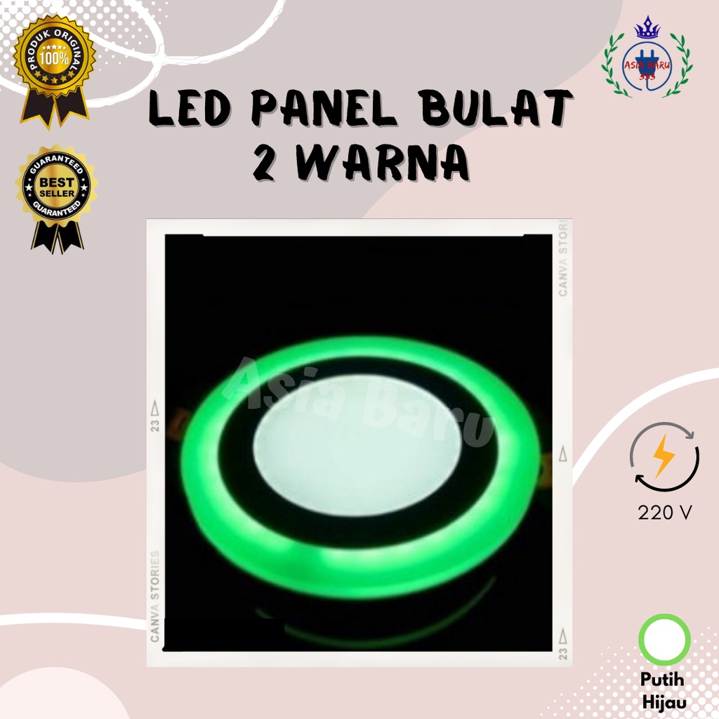 Jual LED Panel Bulat 2 Warna - Putih Hijau | Shopee Indonesia