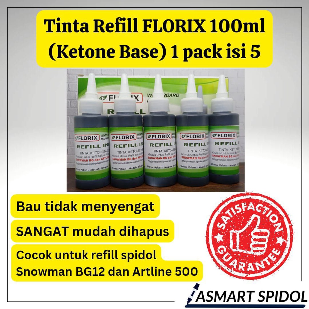 Jual Tinta Spidol Whiteboard FLORIX 100ML Cocok Untuk Spidol Snowman ...