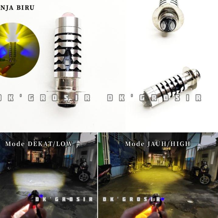 Jual Lampu Utama LED H6 laser + senja biru - Lampu depan tipe Laser dekat Putih jauh Kuning ...
