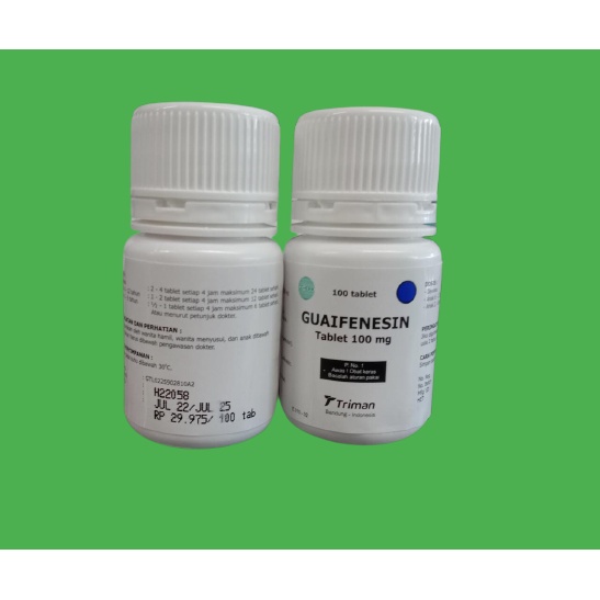 Jual GUAIFENESIN 100MG TRIMAN KEMASAN BOTOL ISI 100 TAB | Shopee Indonesia