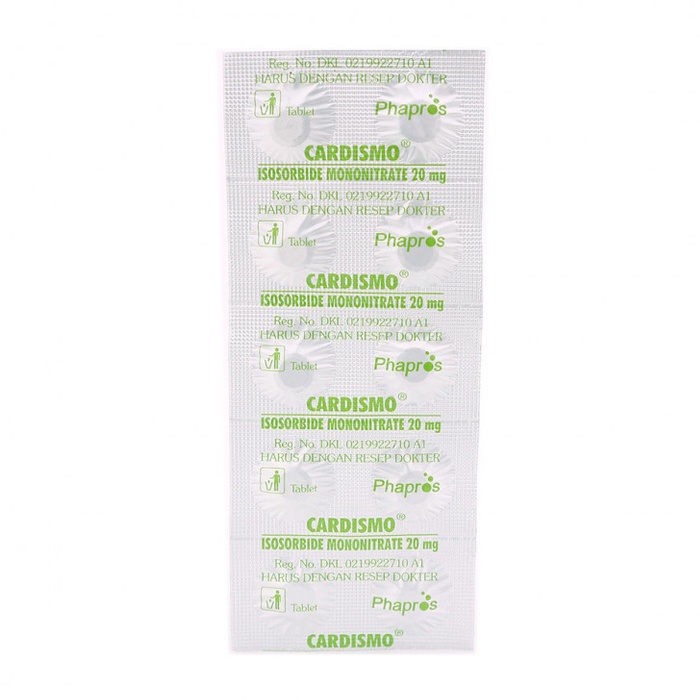 Jual CARDISMO 20 MG 1 STRIP 10 TABLET / ISOSORBID / NYERI DADA ...