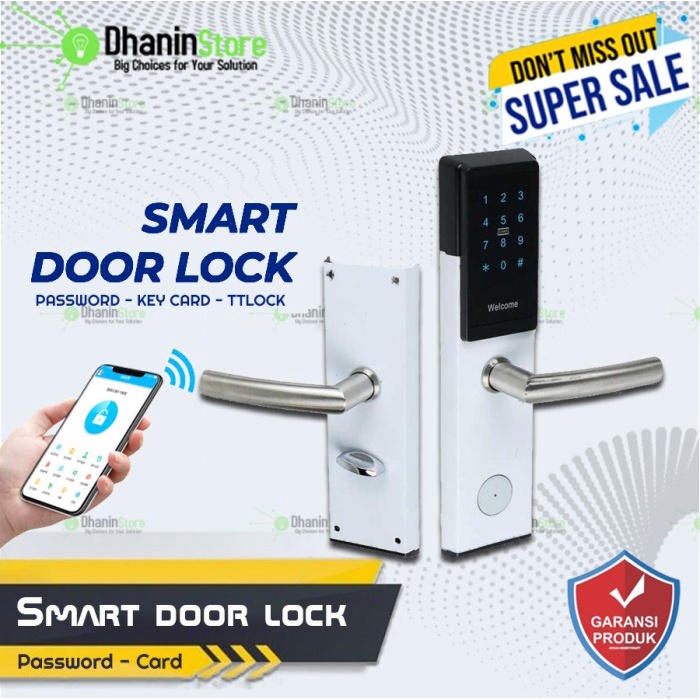Jual Smart Door Lock Hendle Gagang Kunci Pintu Rumah Password Kartu ...